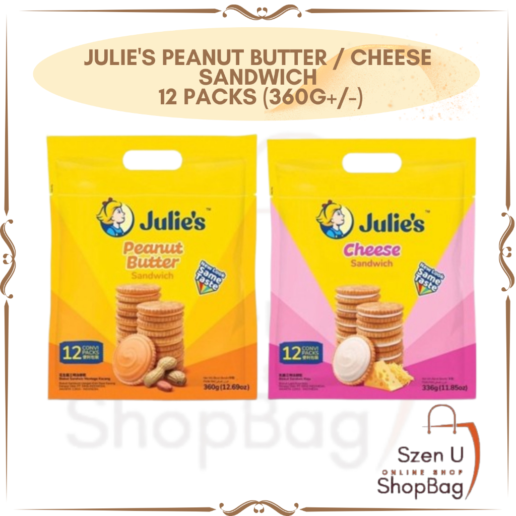 Julie's Peanut Butter Sandwich / Cheese Sandwich (12packs) - 360g +/- | Shopee Singapore