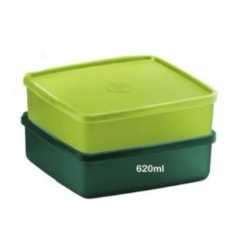 Tupperware green large square away 620ml (2pcs) | Shopee Singapore