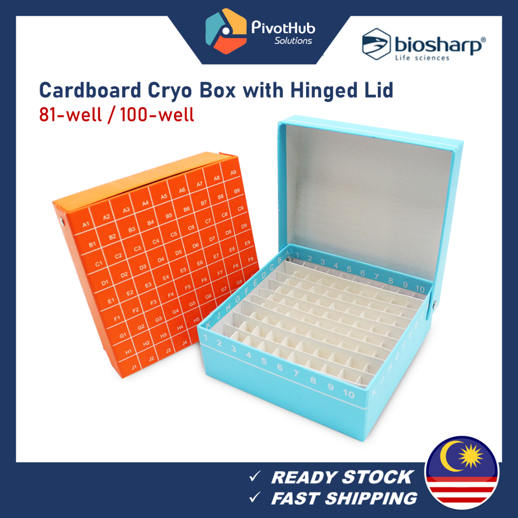 BIOSHARP Cardboard Freezer Cryogenic Storage Box 81 well/100 well ...