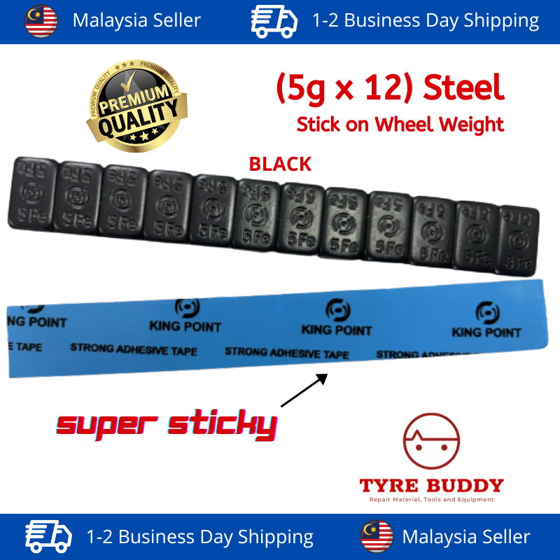 STEEL Adhesive Stick On Wheel Weight Strips (5Gx12) (100strip/box ...