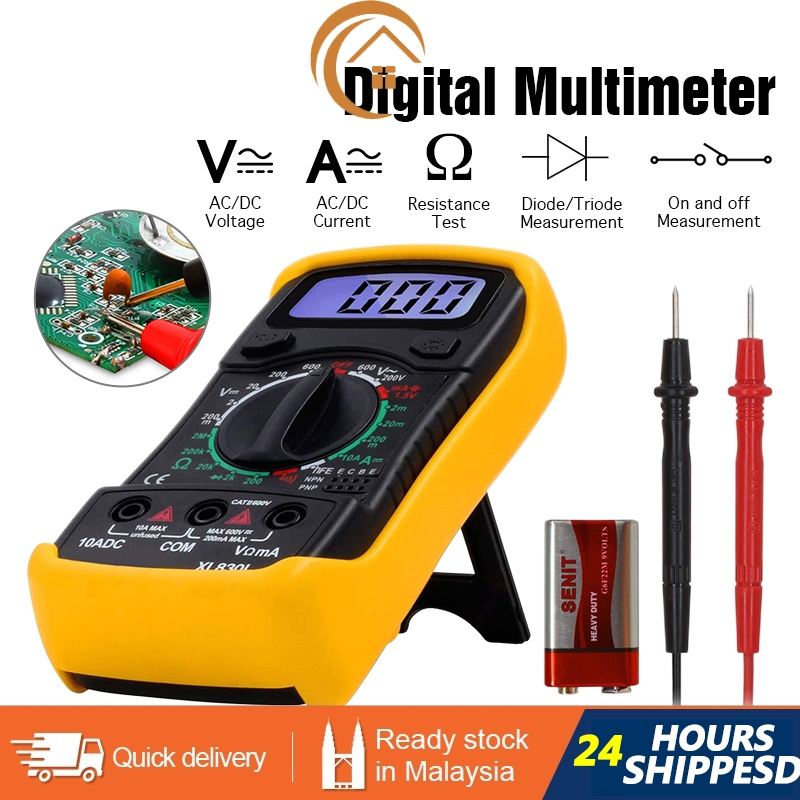 Multimeter Digital Resistance Test Ohm Volt Tester Xl830l Digital ...