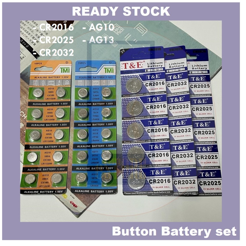 AG10 AG13 CR2016 CR2025 CR2032 Coin Battery 10pcs 5pcs New Available ...