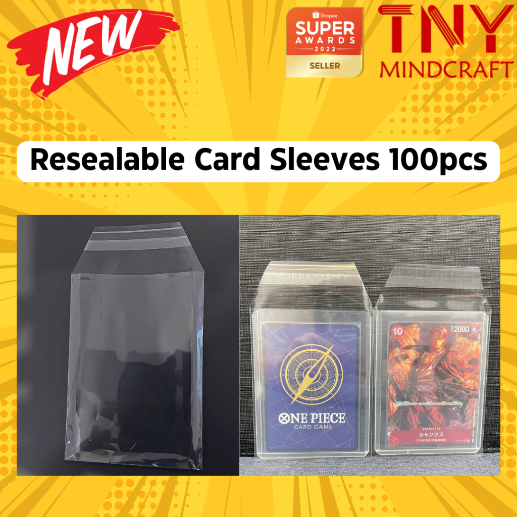 [TNY] Resealable Card Sleeve [100 PCS] Tapered (Cut) Lip Toploader ...