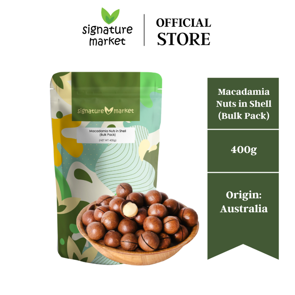 Signature Market Macadamia Nuts in Shell (Bulk Pack)(400g) | Shopee ...