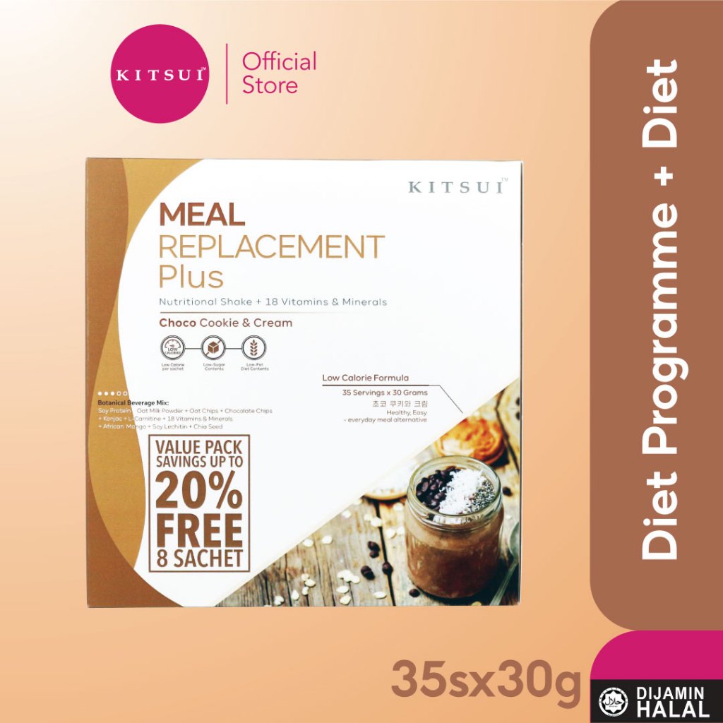 KITSUI MEAL REPLACEMENT PLUS [VALUE PACK] 35's x 30gm | Shopee Singapore