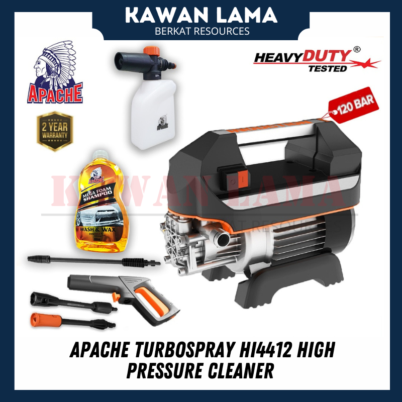 APACHE TurboSpray HI4412 120 Bar High Pressure Cleaner Brushless ...