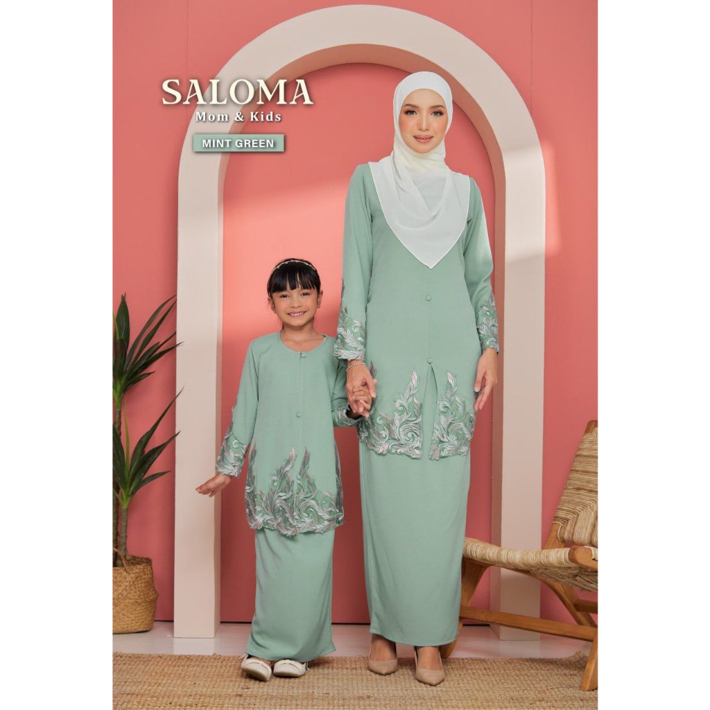 BAJU RAYA 2024 SALOMA BY ADEL [MOM] KURUNG MODEN VIRAL LACE PLAIN ...
