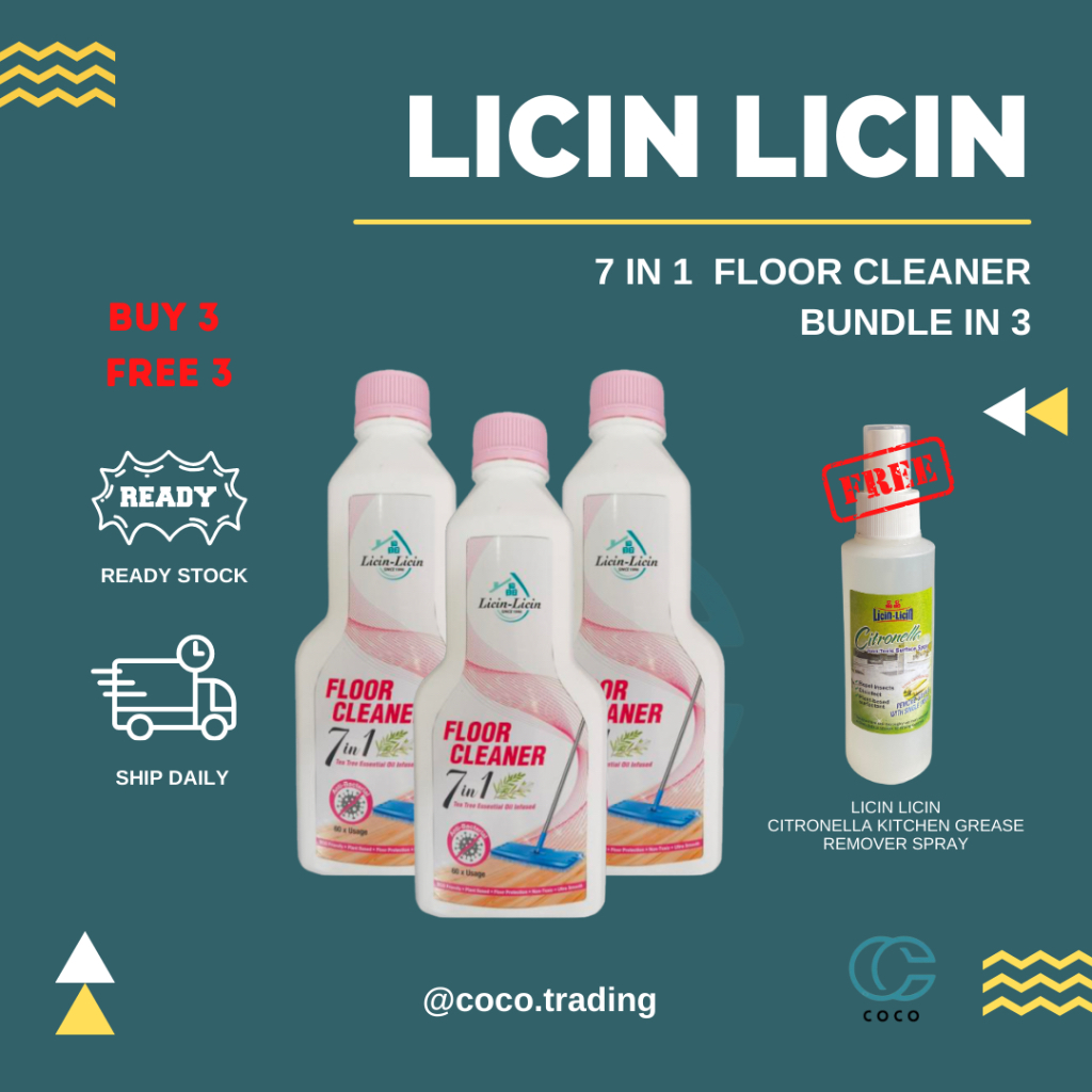 Coco Trading 晶晶抹地水 Licin Licin 7 in 1 Floor Cleaner * Bundle | Shopee ...