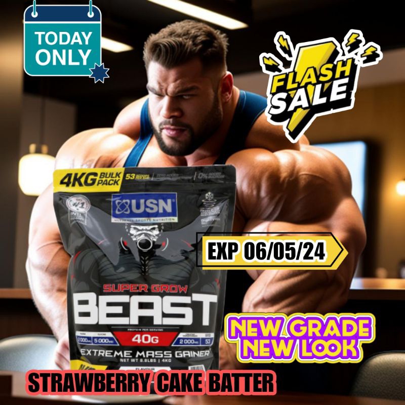 USN Super Grow Beast Extreme Mass Gainer (4KG) | Shopee Singapore