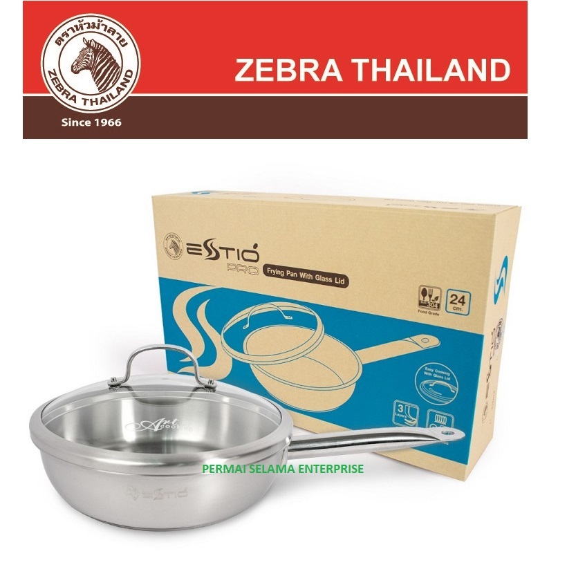 泰国斑马牌 Zebra 24cm Frying Pan or With Glass Lid Estio Pro 175091 175102 ...