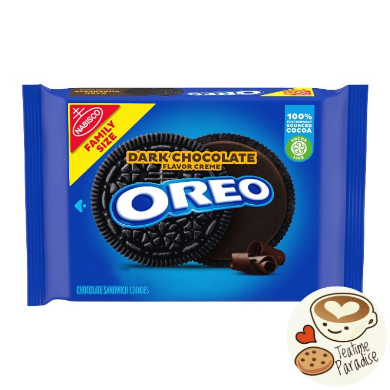 Oreo Dark Chocolate Flavor Creme Sandwich Cookies Family Size | Shopee ...