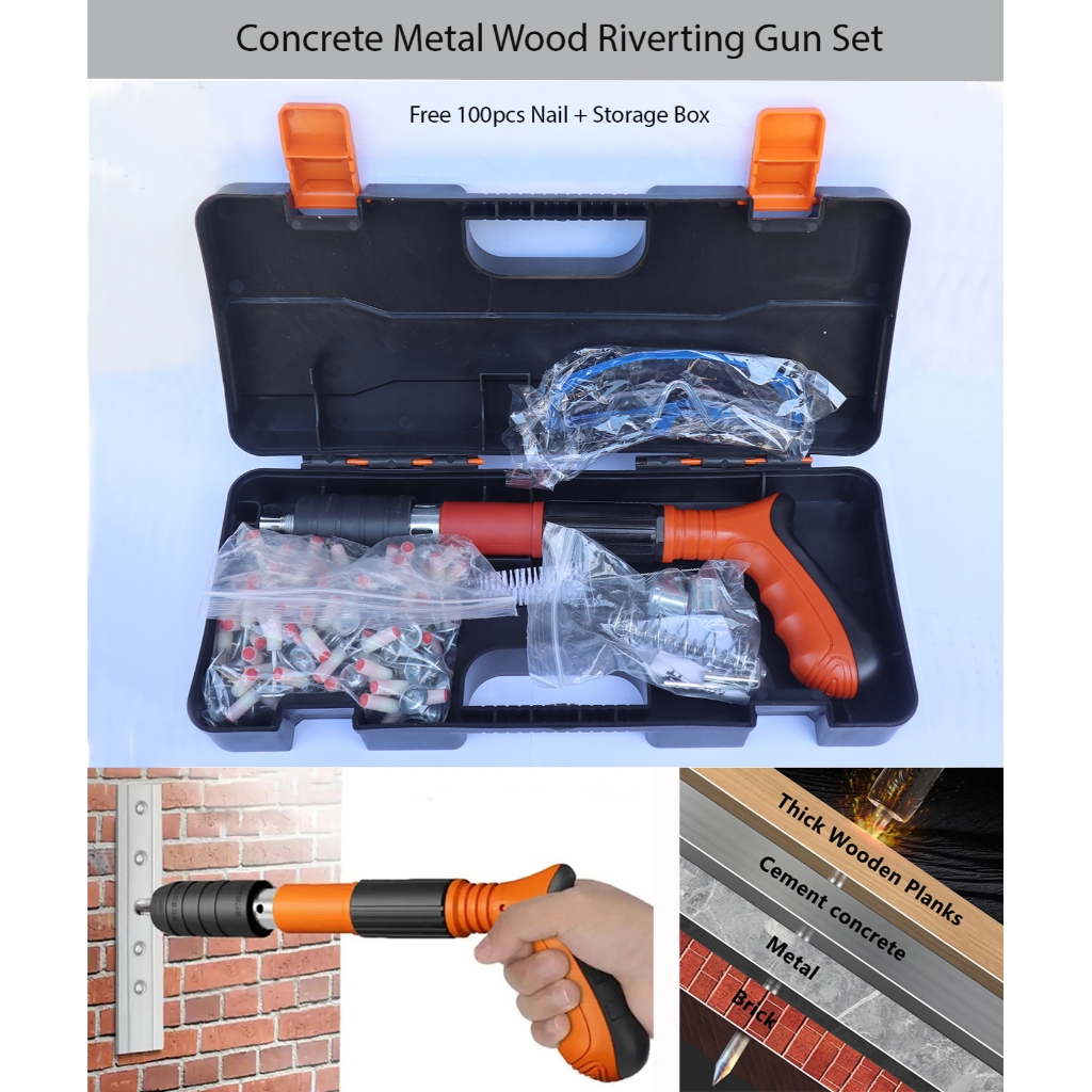 Concrete Nail Gun Artifact Gun Nailer Metal Concrete Cement Wood Nailer ...