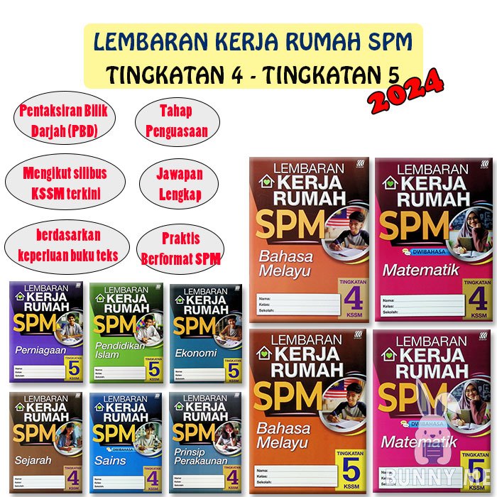 [BUNNY] 2024 School Book : SPM KSSM Home Workbook Form 4,5 - Topical ...