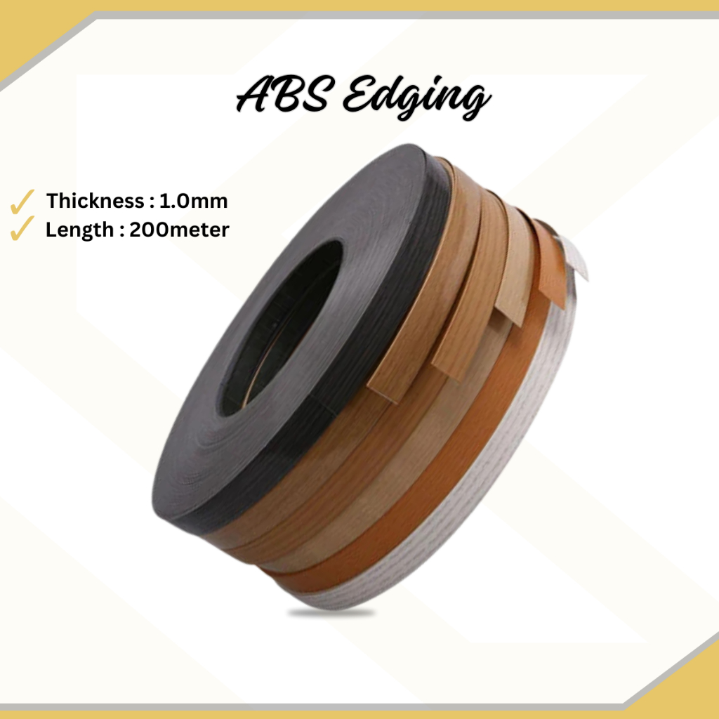 ABS Edging Woodgrain Wood Grains (18mm-40mm x 200m) Furniture Banding ...