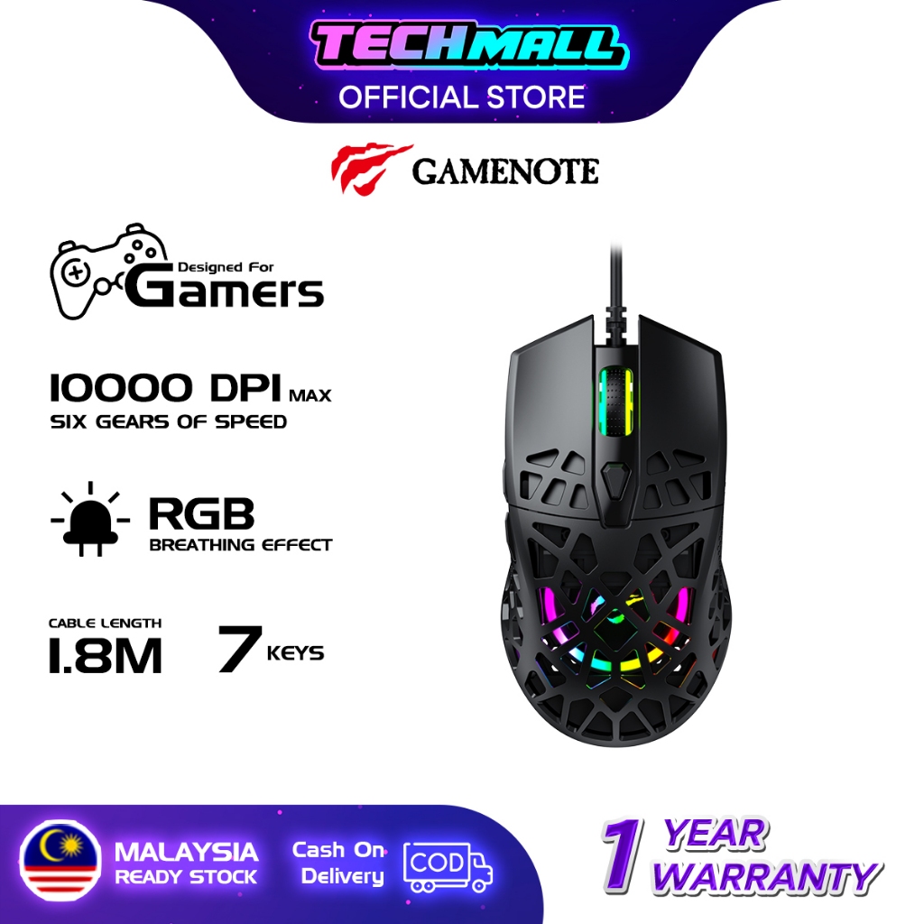 GAMENOTE MS956 10000DPI RGB Backlit Programmable Gaming Mouse | Shopee ...