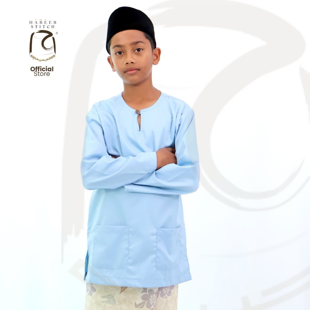 Teluk BELANGA HABEEB STITCH MALAY SHIRT 2024 (SKY BLUE/KIDS) | Shopee ...