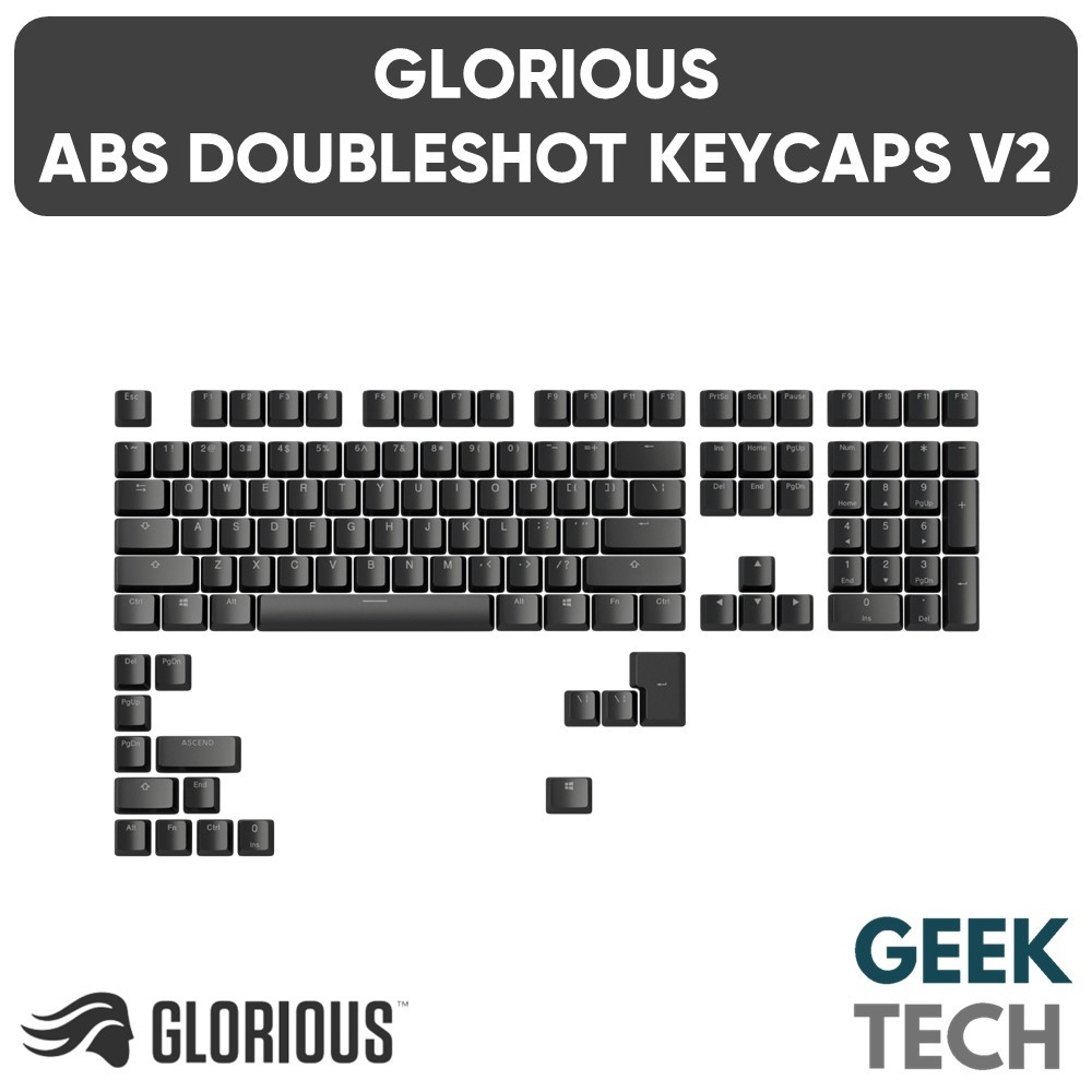 GLORIOUS ABS Doubleshot Keycaps V2 OEM Profile RGB Shine-through 123 ...