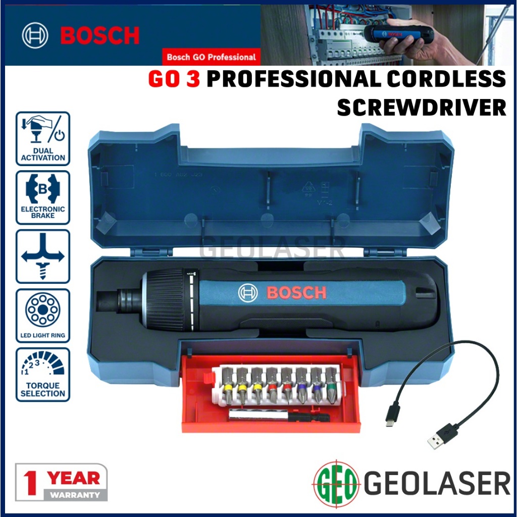 BOSCH Go 3 Professional Cordless Screwdriver With Accessories ...