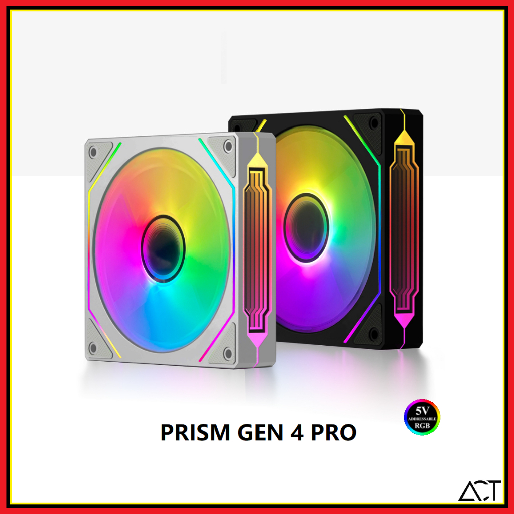 Prism GEN4 PRO Black / White 5V ARGB 3Pin PWM 12CM Casing Fan | Shopee ...