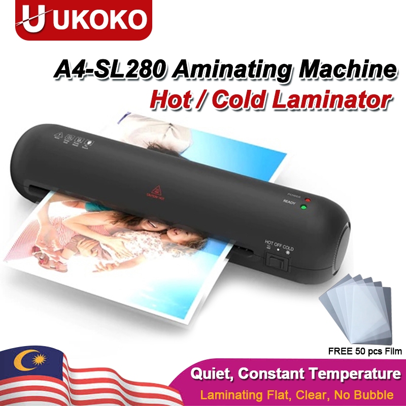SL280 Laminate Machine Mesin Laminator A4 Size Hot and Cold Laminating ...