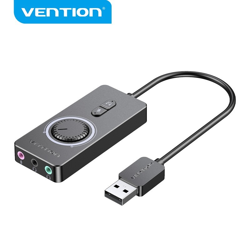 Vention Sound Card Usb External Stereo Sound Adapter With Volume Control Usb To 35mm Audio