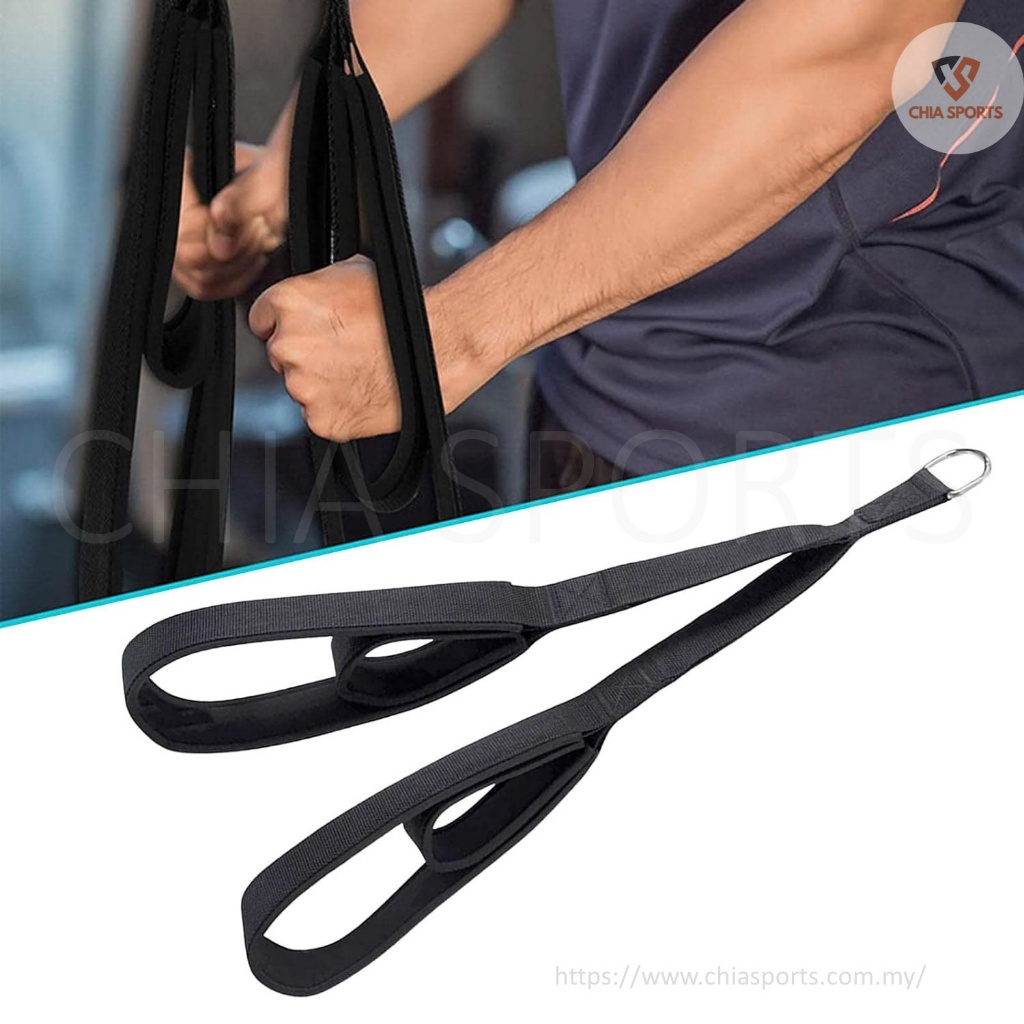 Tricep & AB Strap Rope Cable Machine Attachment Triceps Straps Pull Down Abs Crunches Facepulls ...