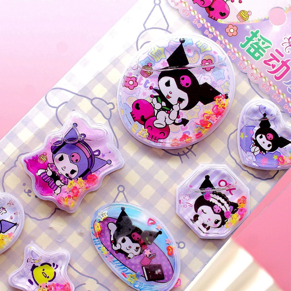 Choosable Sanrio 3D shaking water sticker Kuromi sequin sticker Melody ...