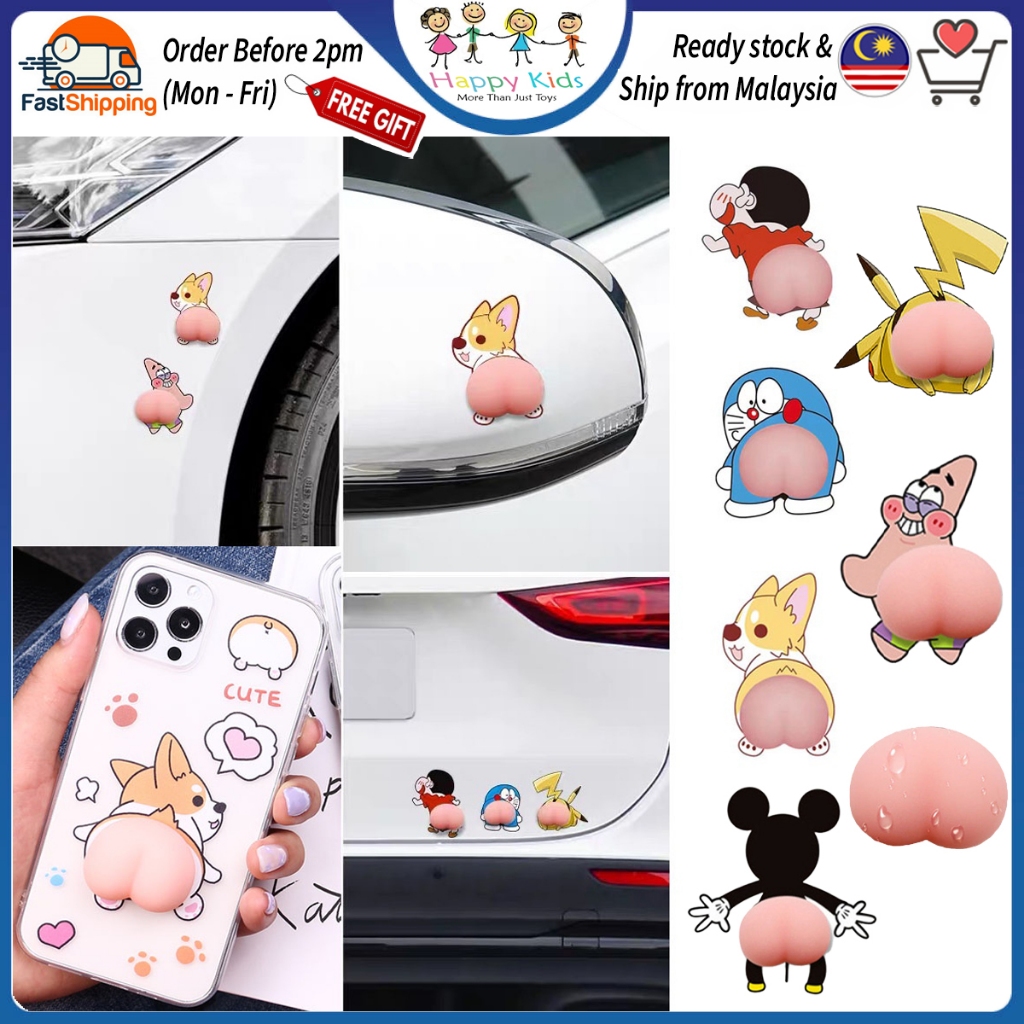 [Happy Kids] 3D Sticker Squishy Sticker Car Bumper Car Door Protection ...