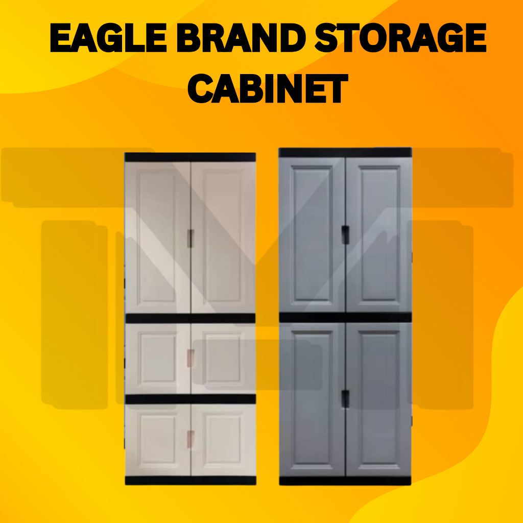 0021 EAGLE BRAND Storage Cabinet Plastic Wardrobe 2 Compartment ...