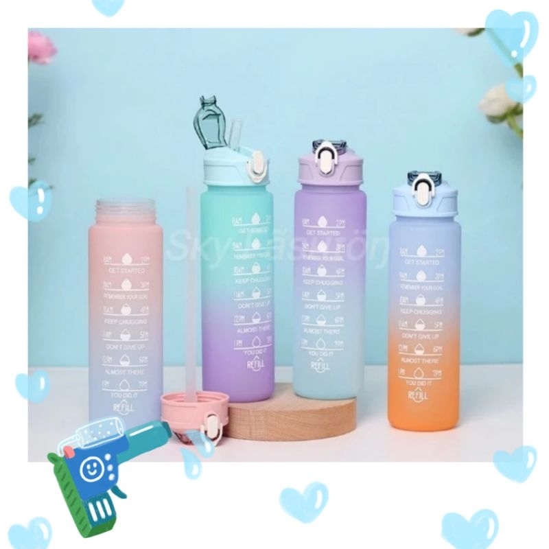 1000ML Gradient Color Water Bottle 1000ML渐变色水罐【Sky Fasнɪöŋ】 | Shopee ...