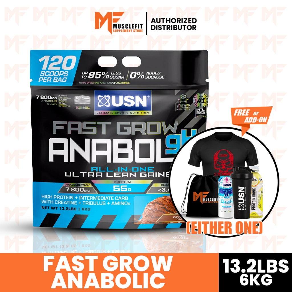 USN Fast Grow Anabolic lean Weight Gainer 4 kg / 6 kg + Lean Gainer ...