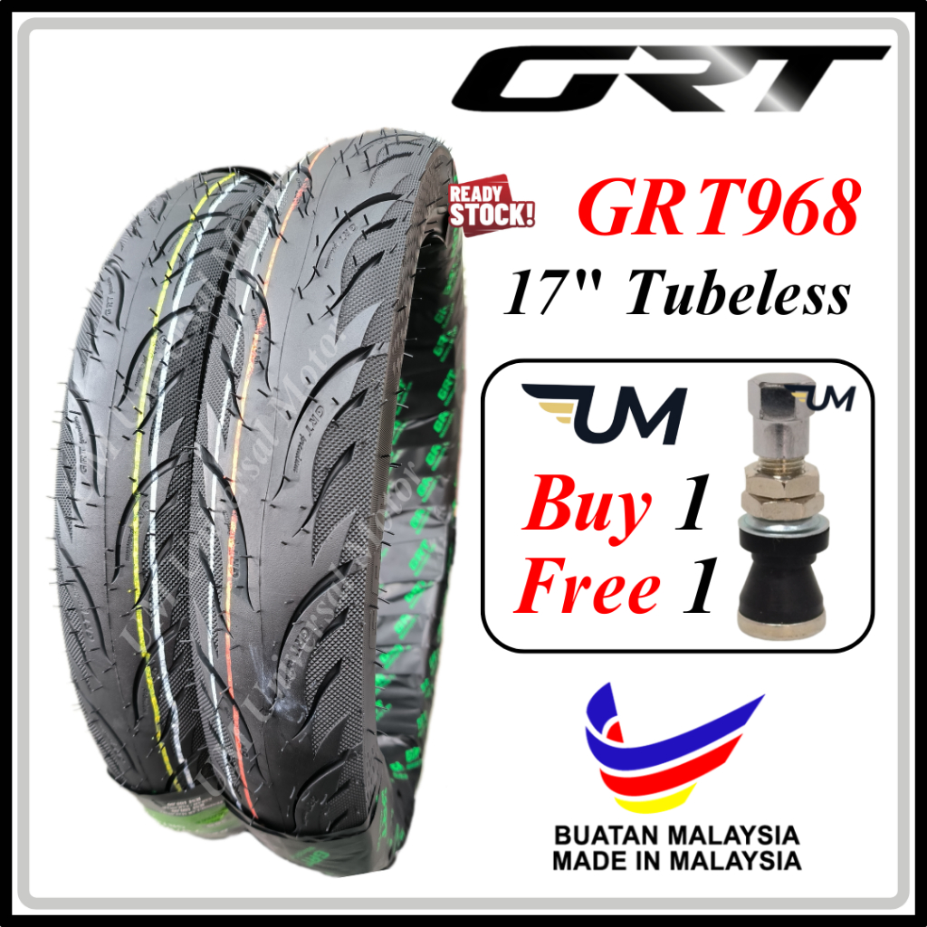 GRT 2024 NEW EDITION GRT968 TYRE 17 GECKO GRIP TAYAR 70 80/90-17 ...
