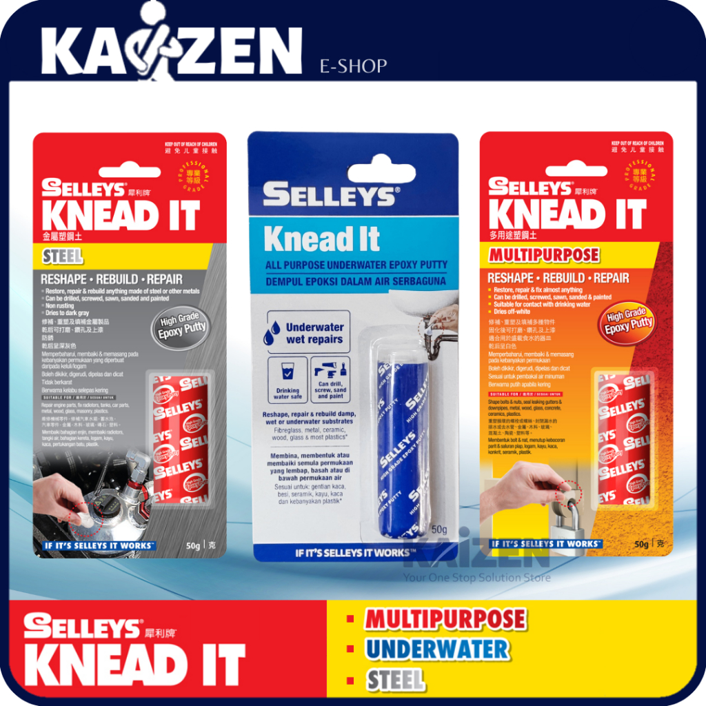SELLEYS KNEAD IT Multipurpose / Underwater / Steel 50g High Grade ...