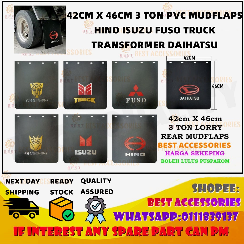 42CM X 46CM 3 TON PVC MUDFLAPS HINO ISUZU FUSO TRUCK TRANSFORMER ...