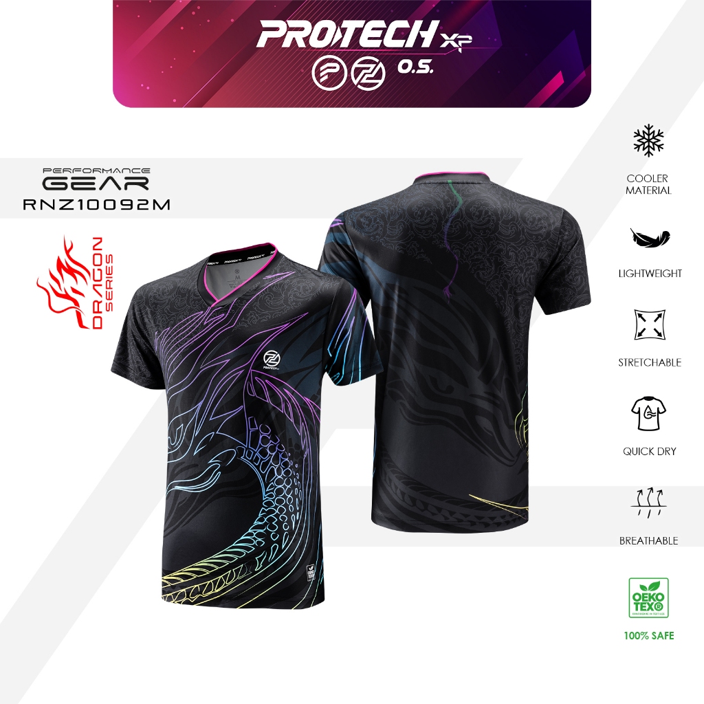 PROTECH Badminton Dry Fit Tournamnet Jersey - RNZ10092M (DRAGON SERIES) | Shopee Singapore