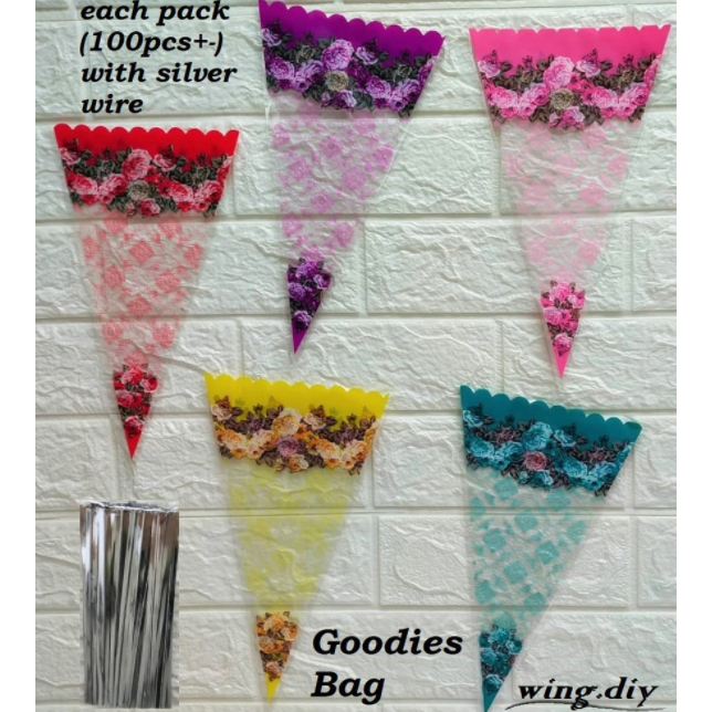 New Arrival/ Transparent/Cone/Plastic Cone Goodies Bag/ Plastik Kon ...