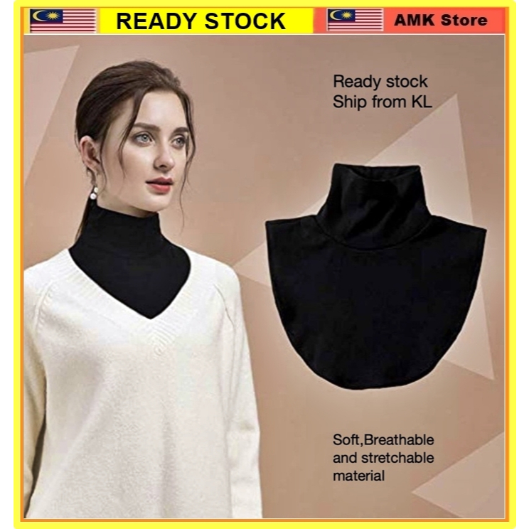 WOMEN TURTLENECK COVER SCARF FAKE HIGH NECK Hijab Innerwear Turtle neck ...