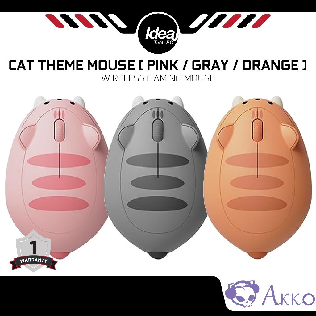 AKKO CAT THEME | Pink Angie / Gray Mimo / Orange Kate | 2.4G GHz with a ...