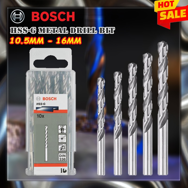 Bosch HSS-G Metal Drill Bit 10.5mm - 16mm For Alloyed and Unalloyed Steel, Stainless Steel, Cast ...
