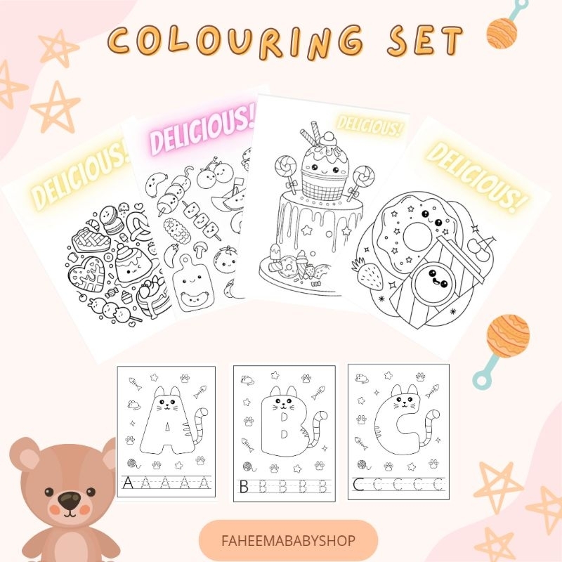 Kertas Mewarna Kids Colouring Activity Set Colour Book Worksheet ...