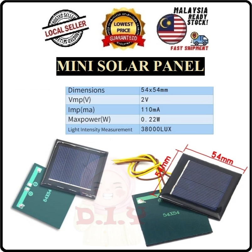 Mini Solar Panel 2V 120MA for School RBT Project DIY Accessories Projek ...