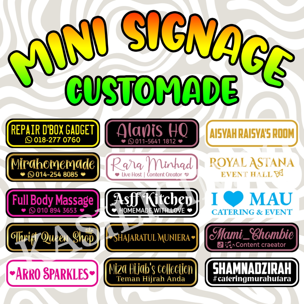 MINI SIGNAGE CUSTOMIZE | ACRYLIC SIGNAGE | PAPAN TANDA MEJA | DOOR SIGN ...