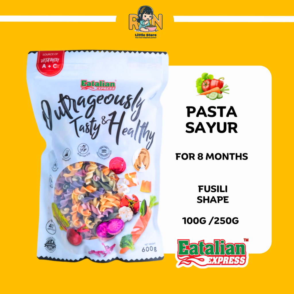 BABY PASTA - EATALIAN EXPRESS Mix Vege Pasta Sayur Fusili 100g/250/600g ...