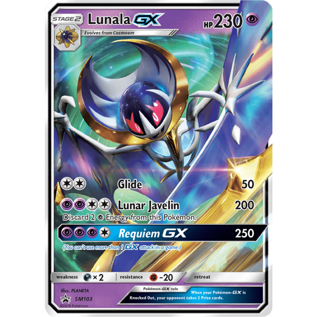 Pokémon TCG Lunala Card - Card Sticker/Touch n Go Card Sticker Cover ...