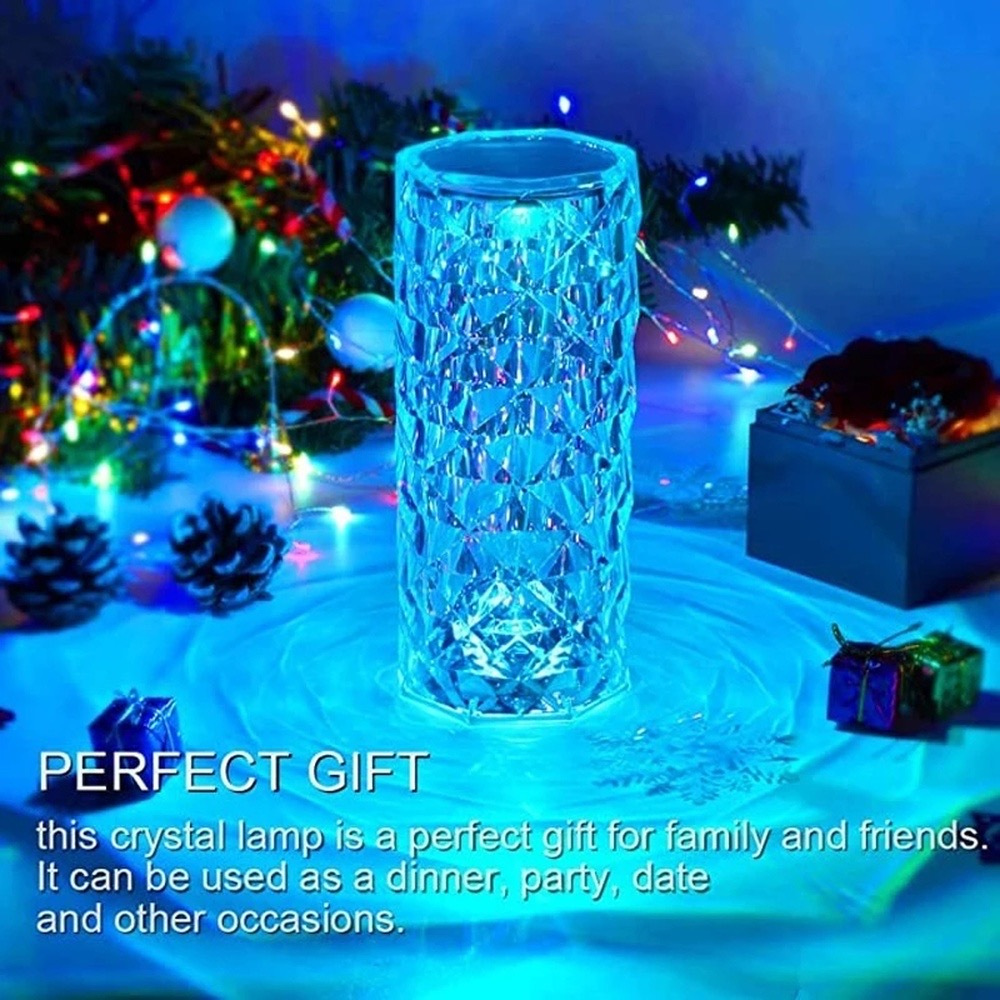 Diamond Rose LED Crystal Table Lamp Lampu Meja Lampu Tidur LED Lampu ...