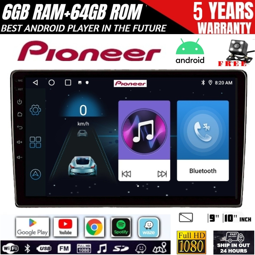 [6GB RAM+64GB ROM] 2024 Newest Pioneer Android Player 9"10" inch Quad ...