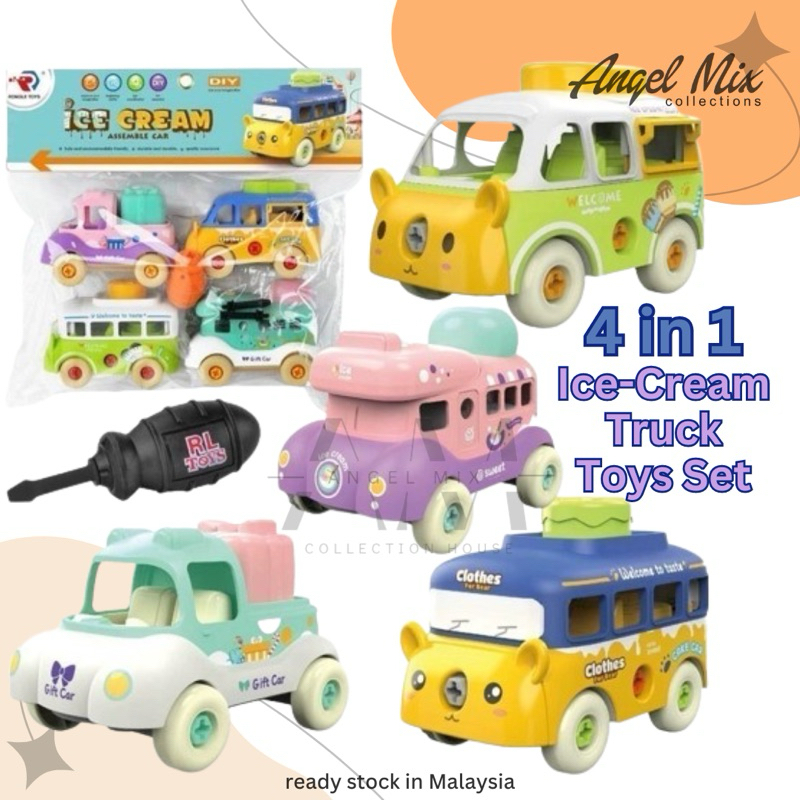 !! Disassembly Set Early Education Assembly School Bus Ice Cream Truck ...