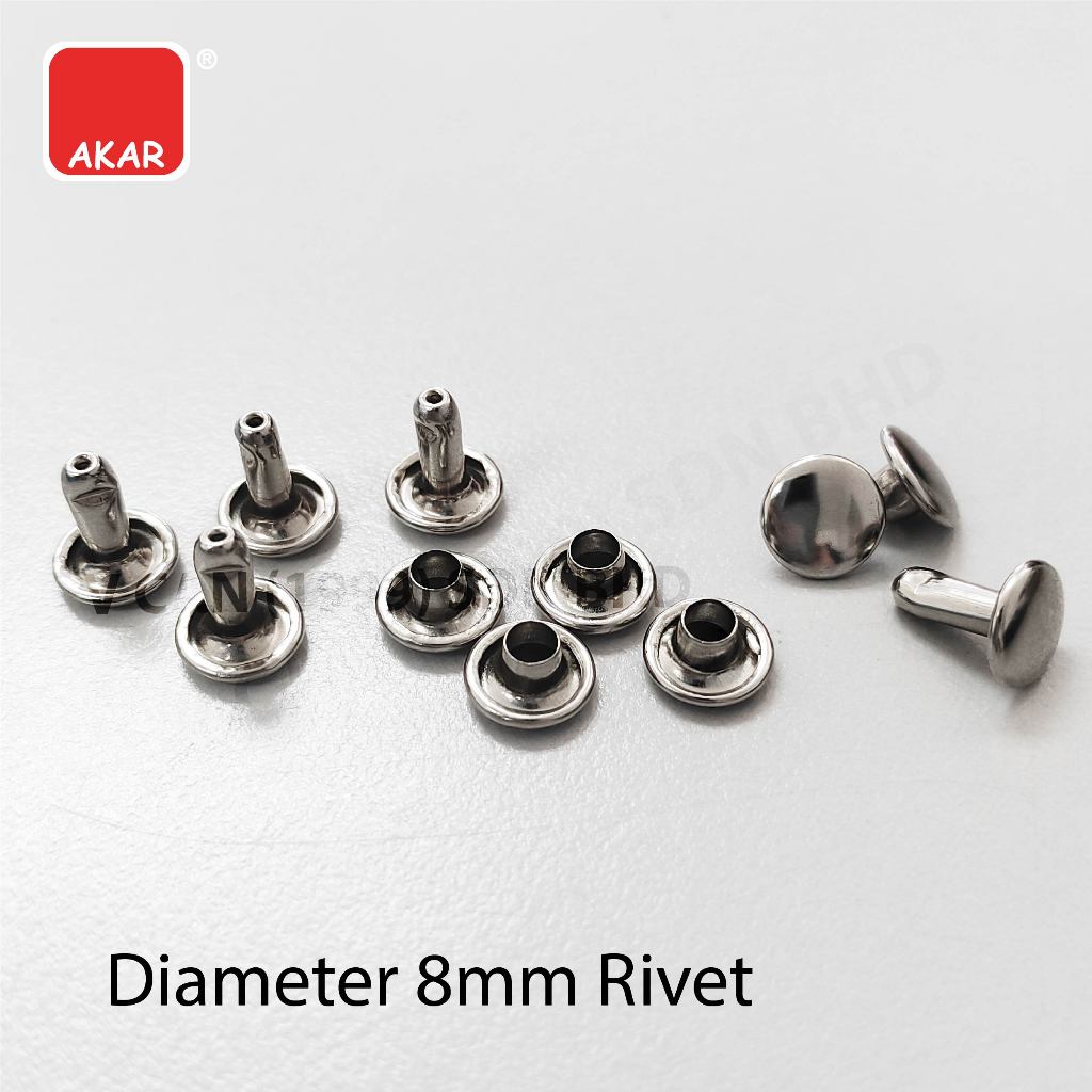 Rivet Button 8*10mm 2pcs/set (20set/pkt) Double Cap Rivet Silver for ...