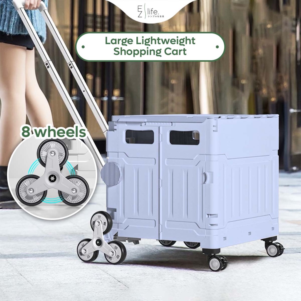 Troli Beli-Belah Ezlife 8 wheels Trolley Shopping Cart Lightweight Easy ...