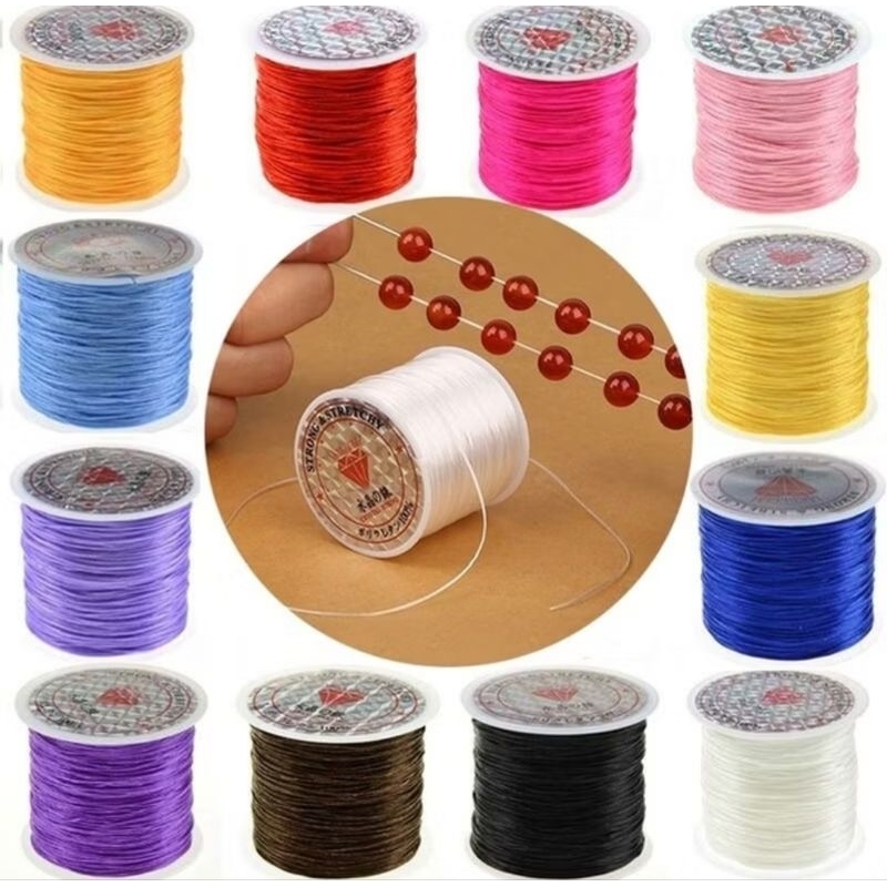10m Length 1mm Rubber Elastic String Roll Beading Cord / Stretchable ...